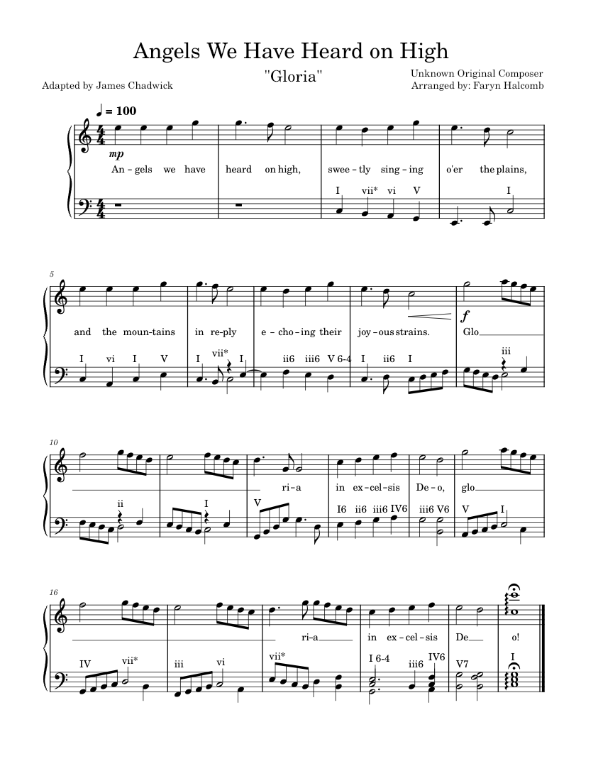 Angels We Have Heard on High Sheet music for Piano (Solo) | Musescore.com