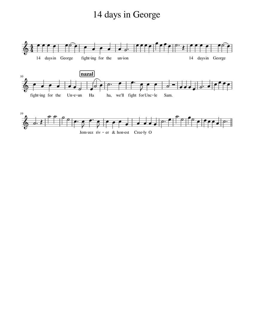14 days in George Sheet music for Piano (Solo) | Musescore.com