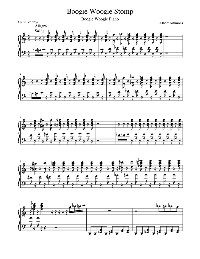 Boogie Woogie Stomp Sheet music for Piano (Solo) | Musescore.com