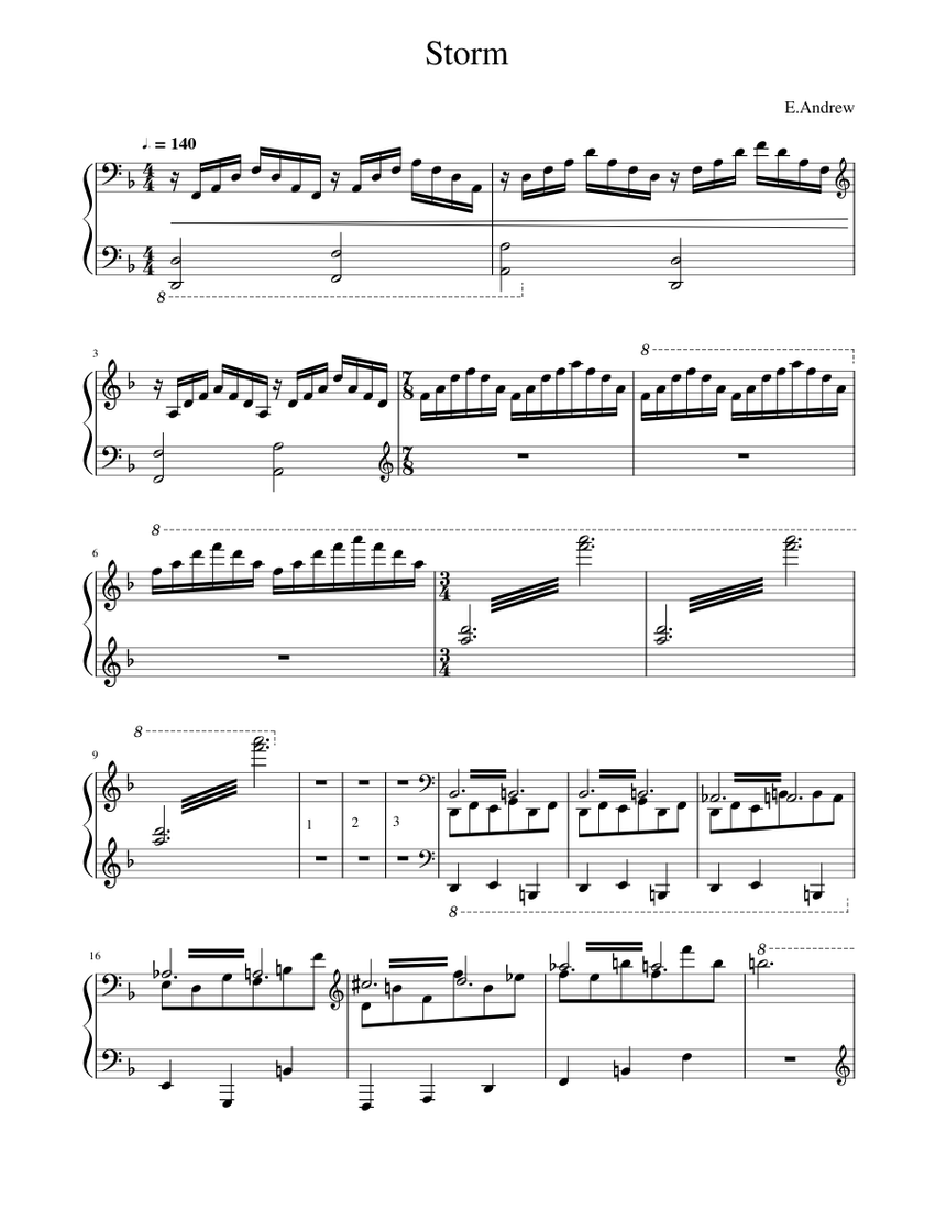 Storm Sheet music for Piano (Solo) | Musescore.com