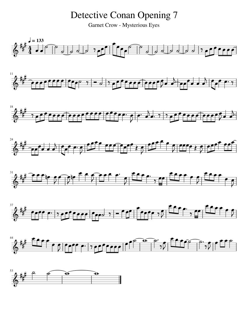 Detective Conan Opening 7 Sheet music for Flute (Solo) | Musescore.com