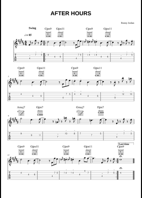 After Hours Guitar Chords
