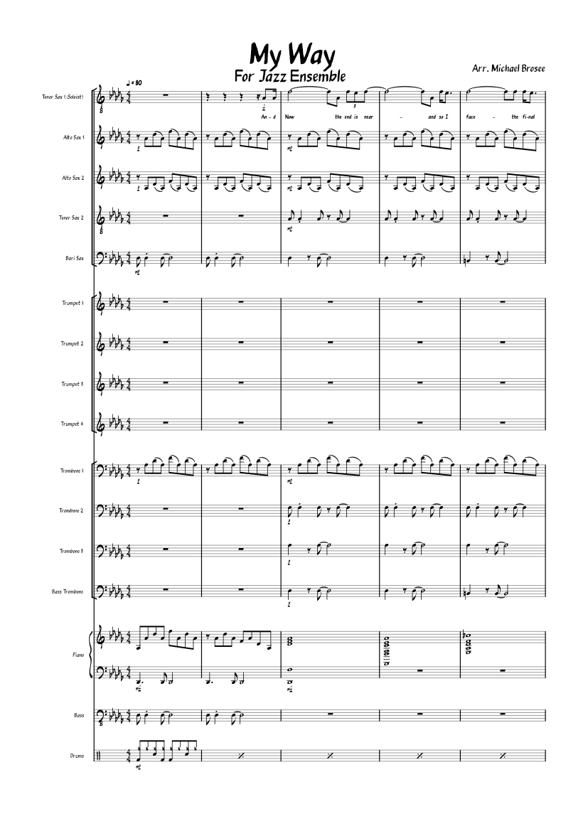My way – Frank Sinatra Sheet music for Piano, Trombone, Trombone bass ...