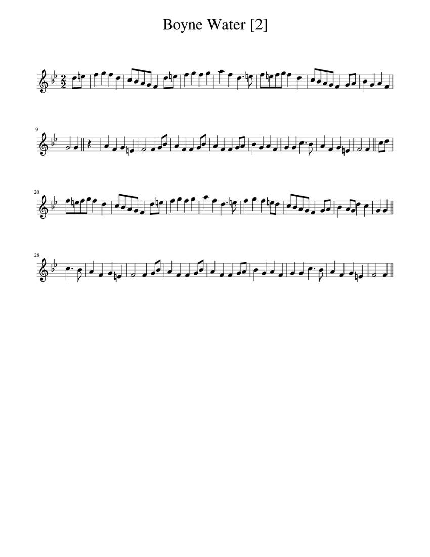 Boyne Water Sheet music for Piano (Solo) Easy | Musescore.com