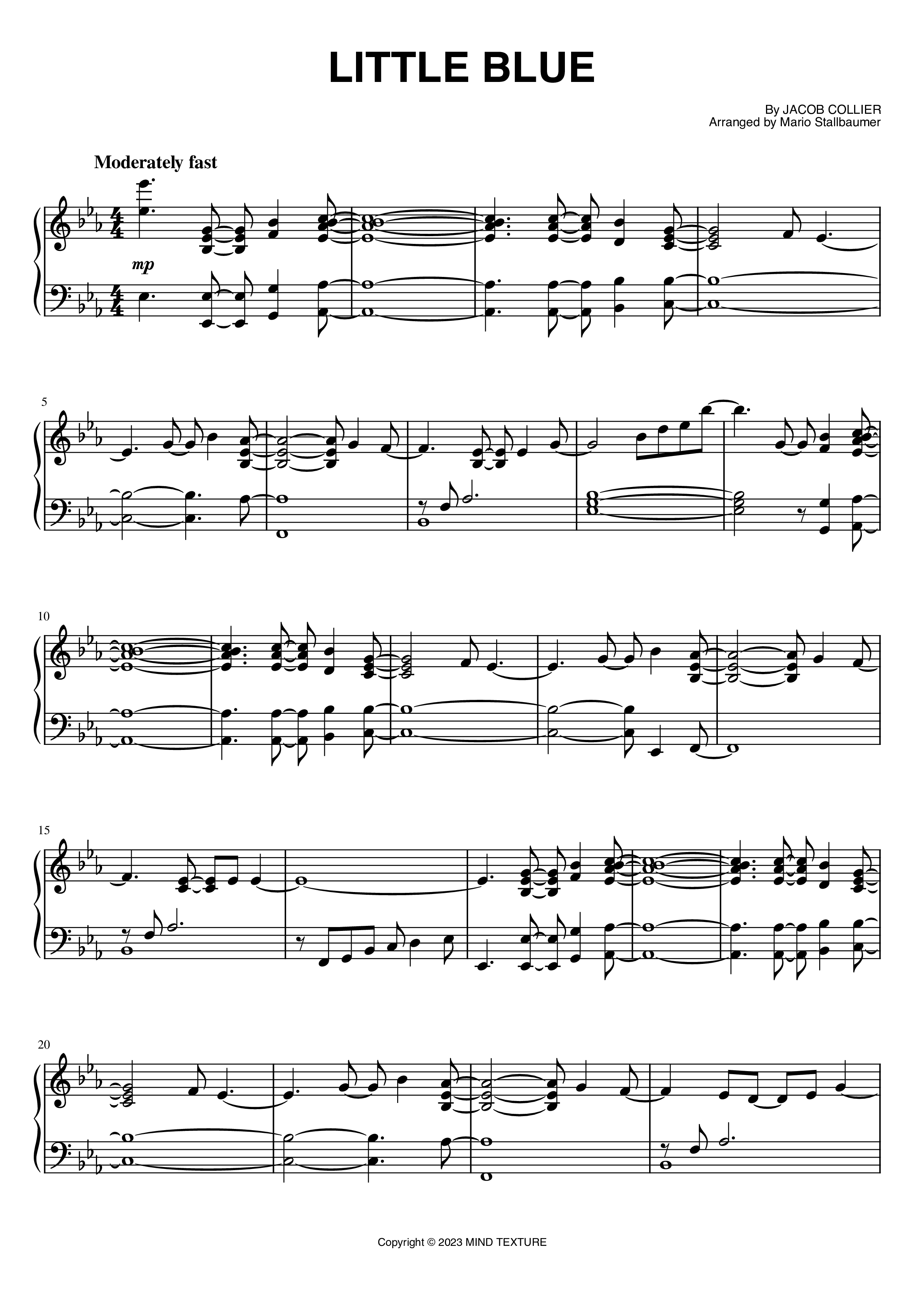 Play Official version of Little Blue Sheet Music by Brandi Carlile ...