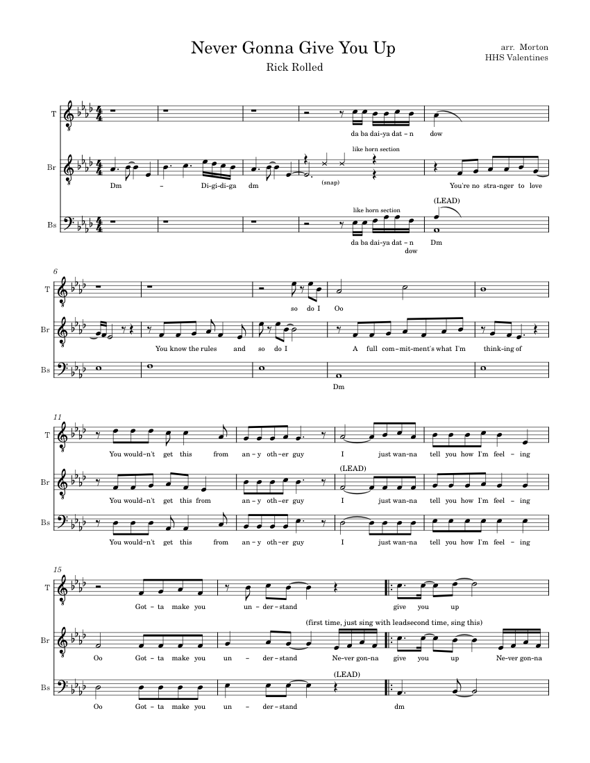 Never Gonna Give You Up: RickRoll Valentine - piano tutorial