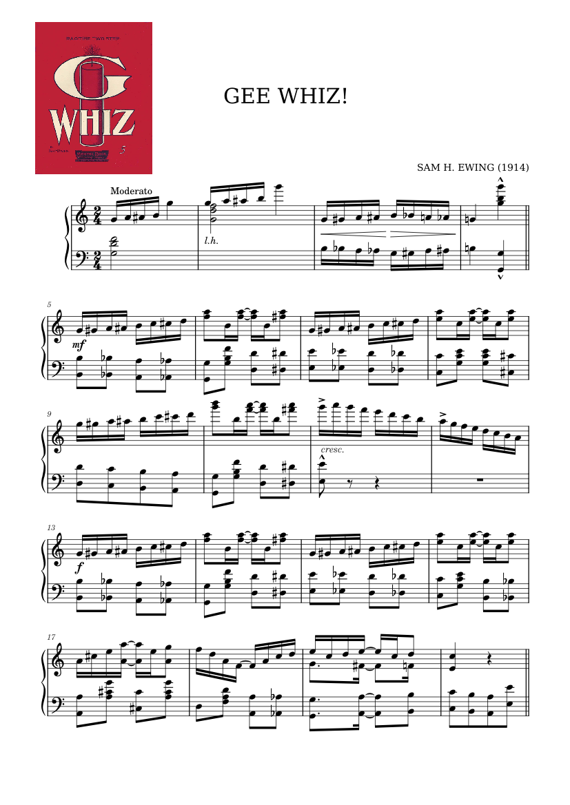 Gee Whiz! by Sam H. Ewing (1914) Sheet music for Piano (Solo ...