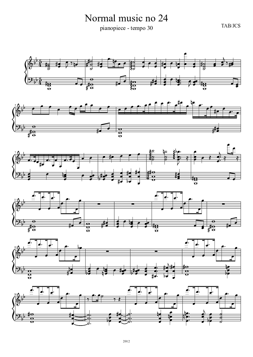 Normal music - suite for piano in 27 parts - 24 Sheet music for Piano ...