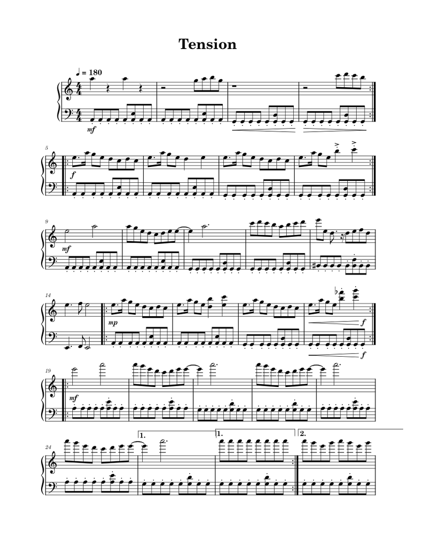 Tension Sheet music for Piano (Solo) | Musescore.com