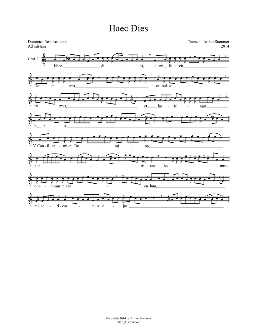 Haec Dies Sheet music for Vocals (Solo) | Musescore.com