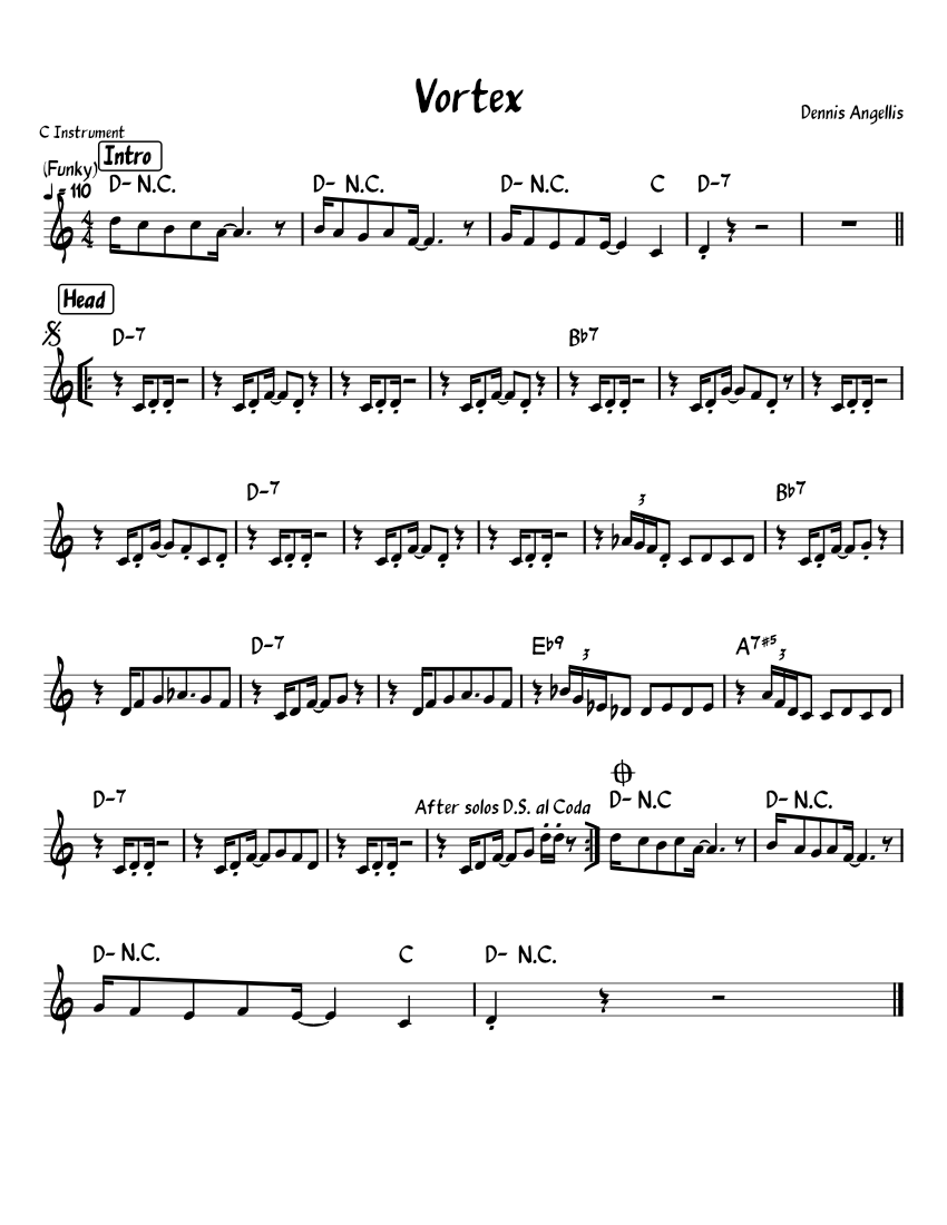 Vortex - Dennis Angellis Sheet music for Piano (Solo) | Musescore.com