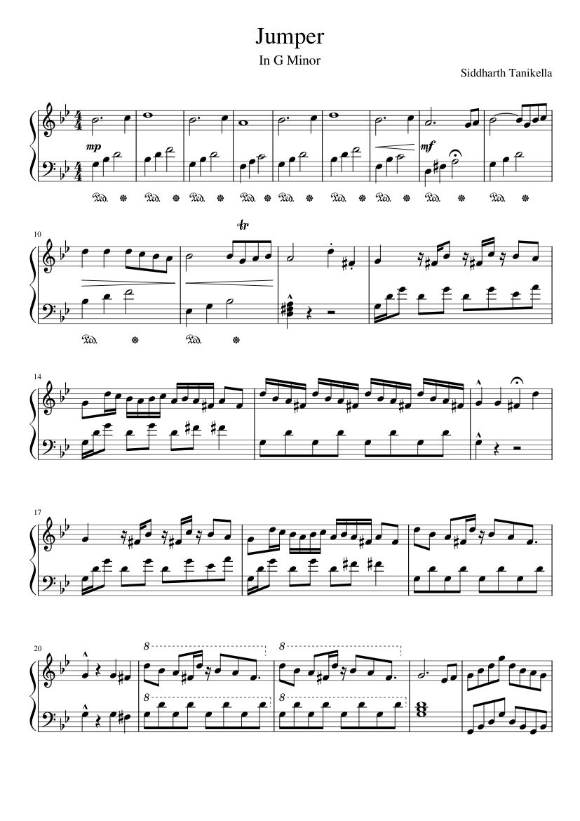Jumper Sheet music for Piano (Solo) | Musescore.com