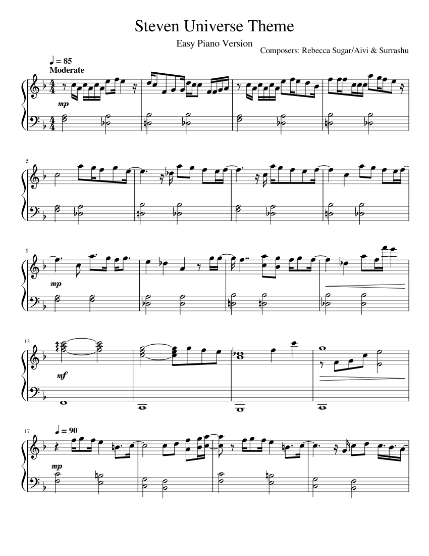 Steven universe theme – Misc Cartoons Sheet music for Piano (Solo ...