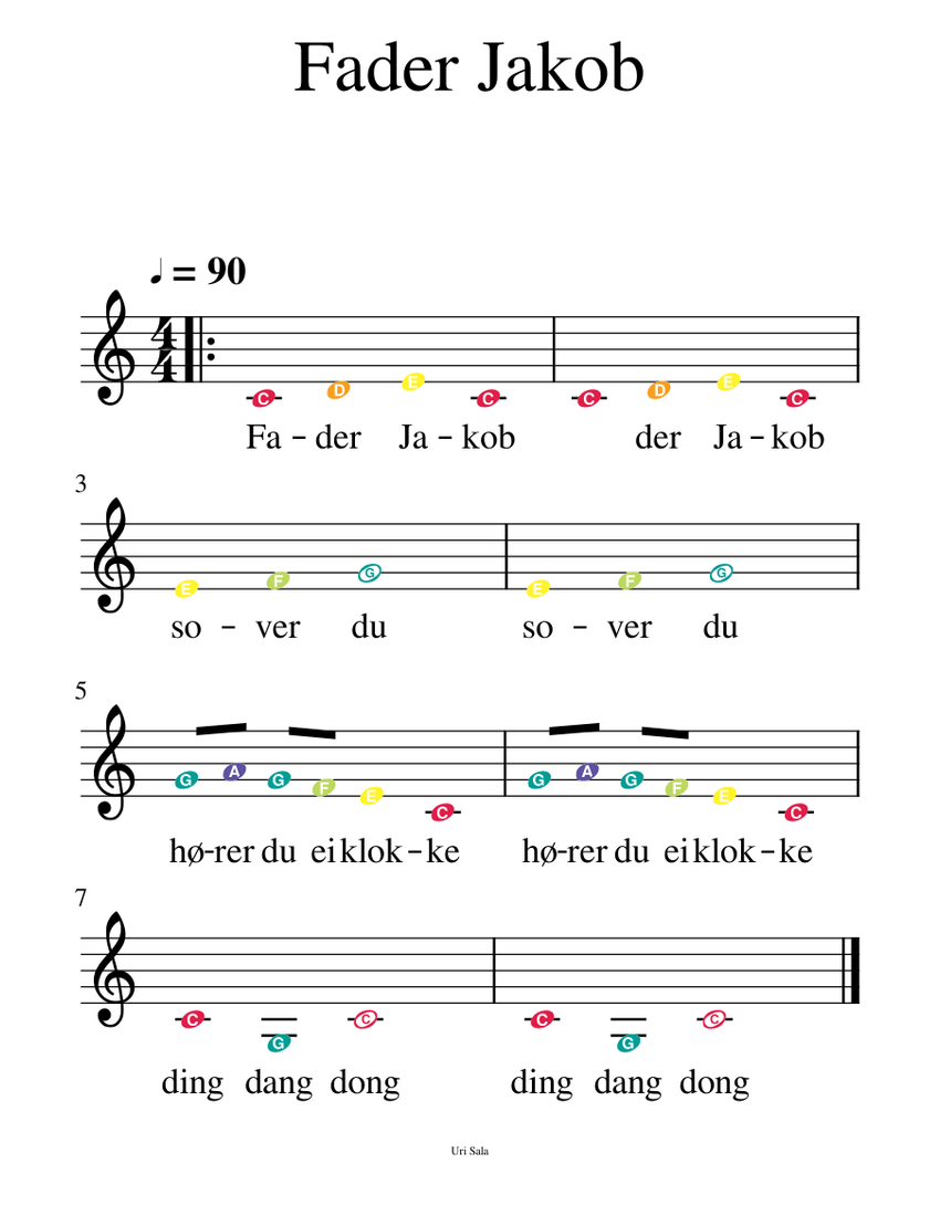 Fader Jakob - Brother John Sheet music for Vocals (Solo) | Musescore.com