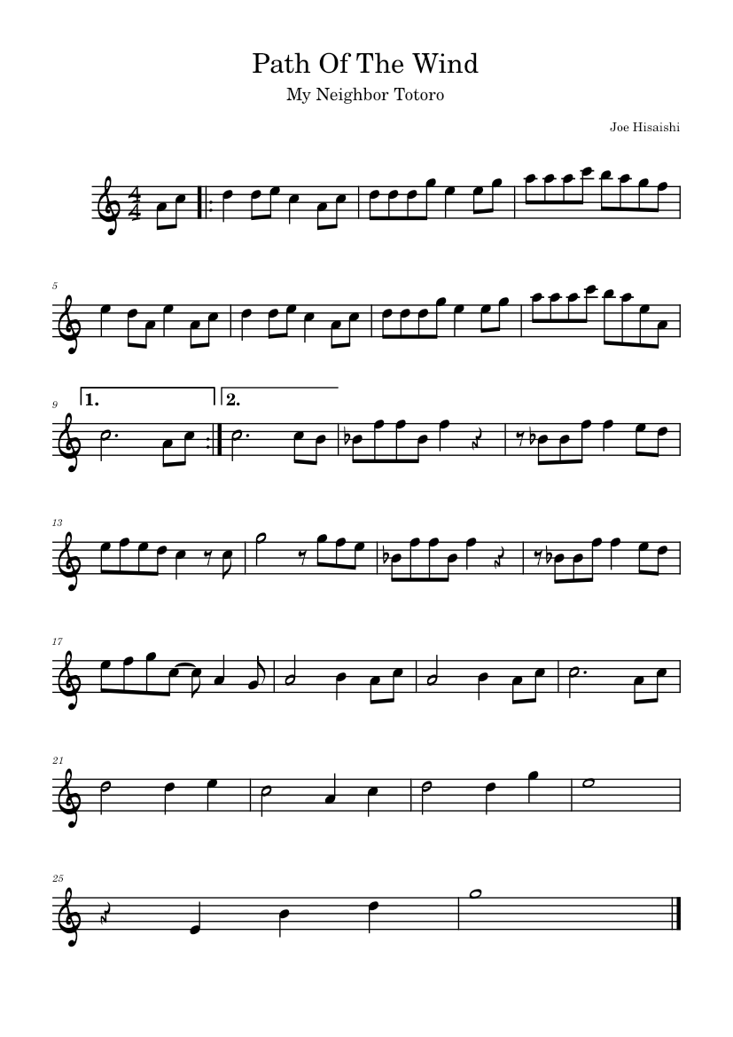Path Of The Wind Sheet music for Violin (Solo) | Musescore.com