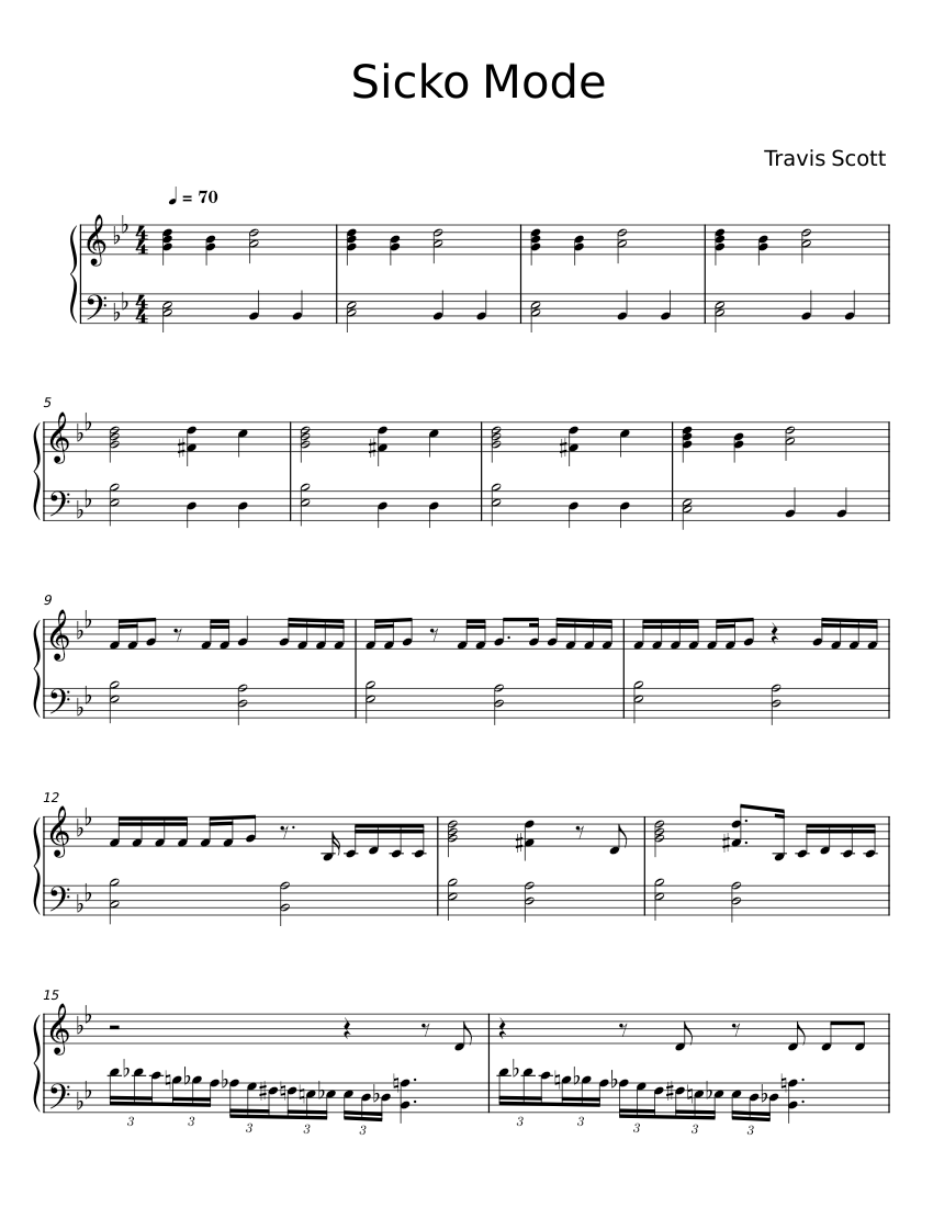 Sicko mode – Travis Scott - piano tutorial