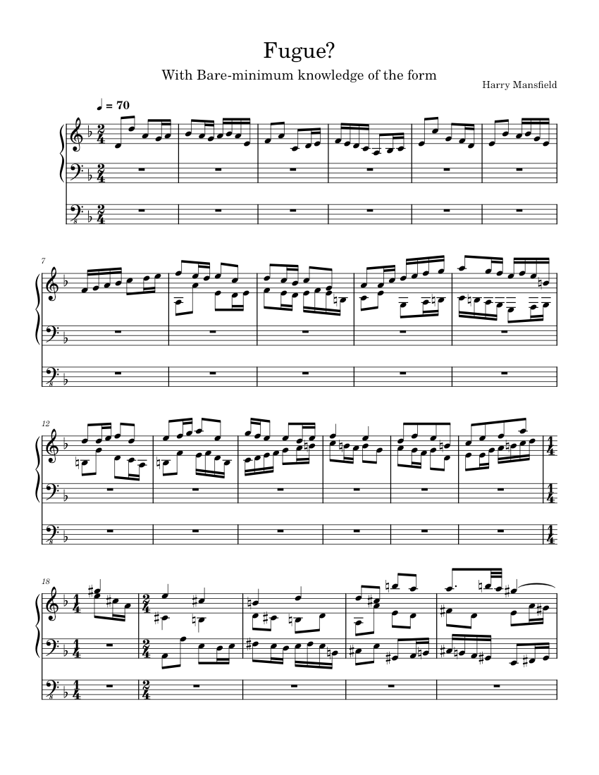 Fugue Sheet music for Organ (Solo) | Musescore.com