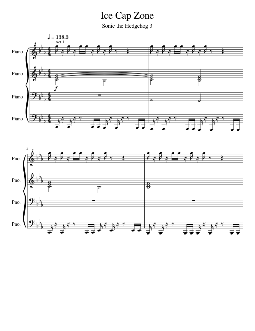 Ice Cap Zone Sheet music for Piano (Mixed Quartet) | Musescore.com