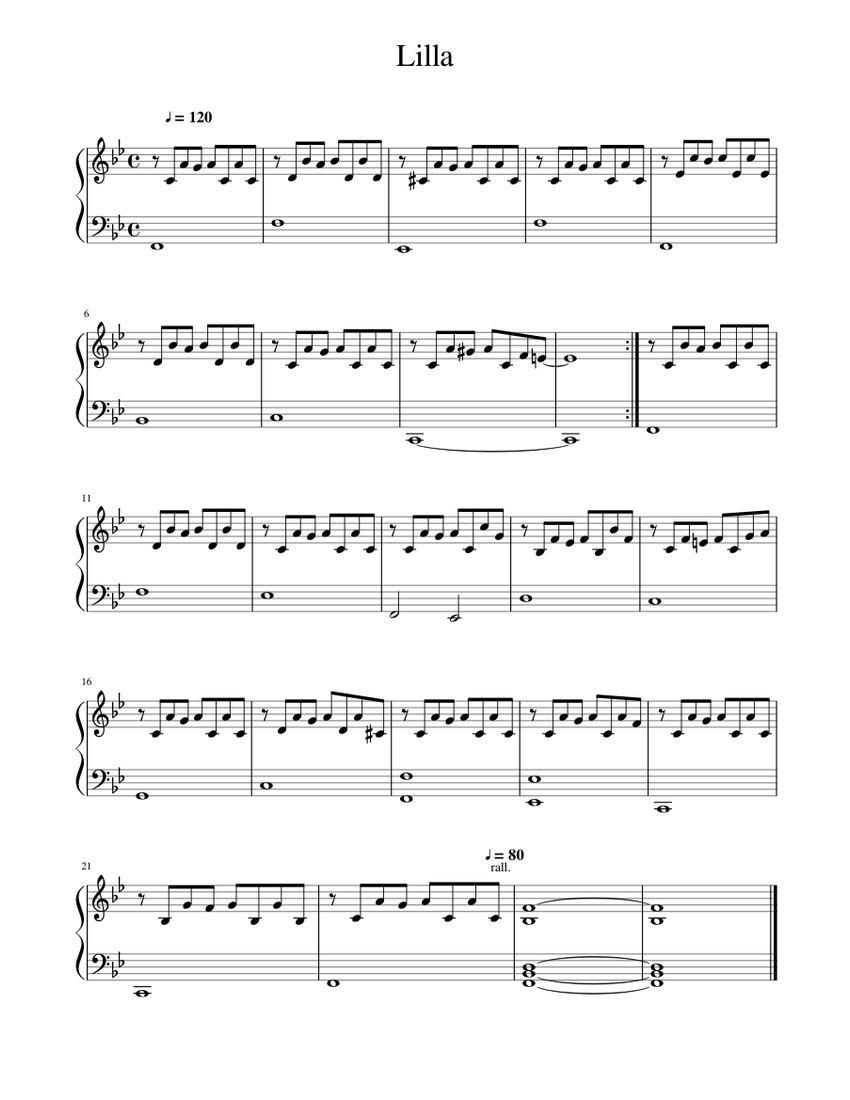 LILLA Sheet music for Piano (Solo) | Musescore.com