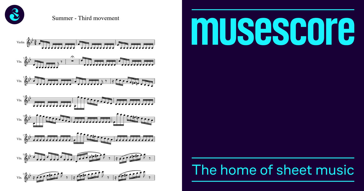 Summer - Third movement Sheet music for Violin (Solo) | Musescore.com