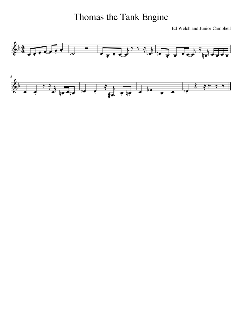 Thomas the Tank Engine Short Sheet music for Piano (Solo) Easy ...