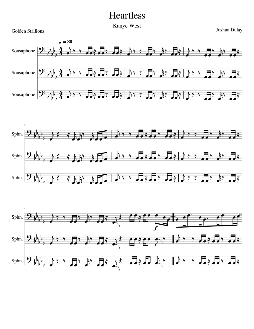 Heartless Sheet music for Brass (other) (Mixed Trio) | Musescore.com
