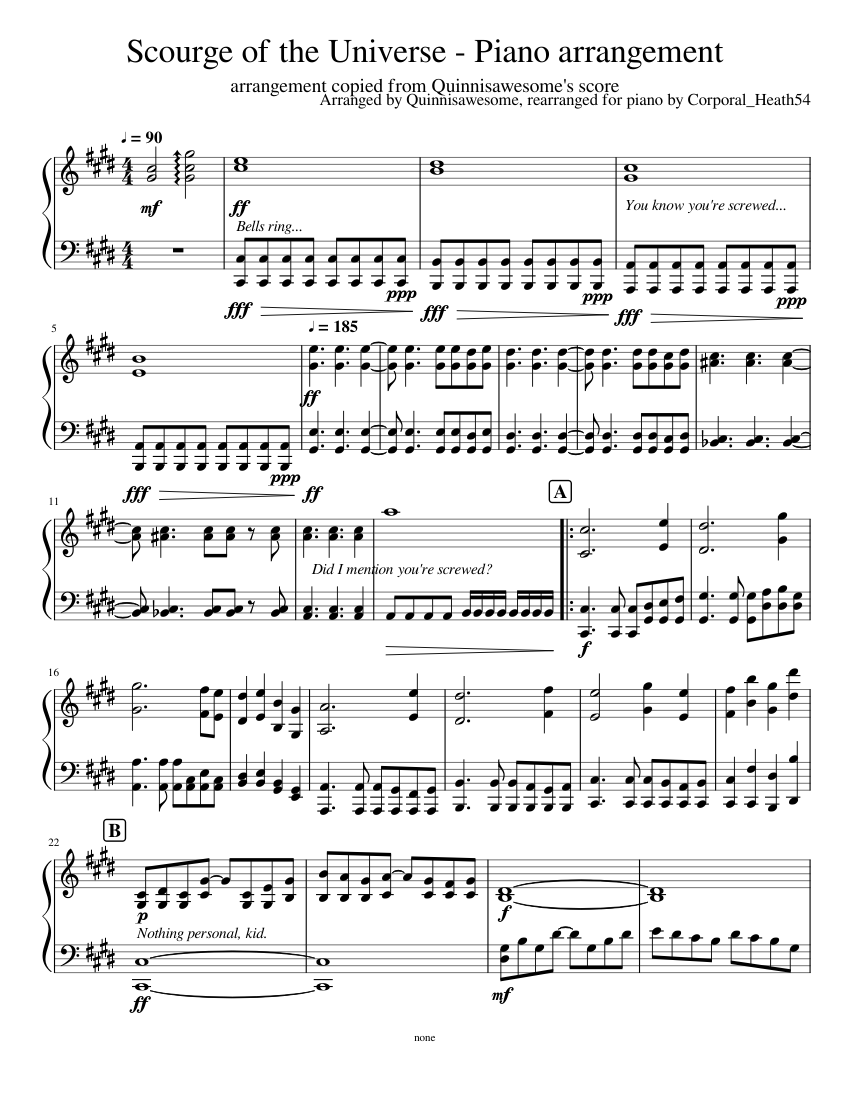 Scourge of the Universe - DM DOKURO Sheet music for Piano (Solo) | Musescore.com