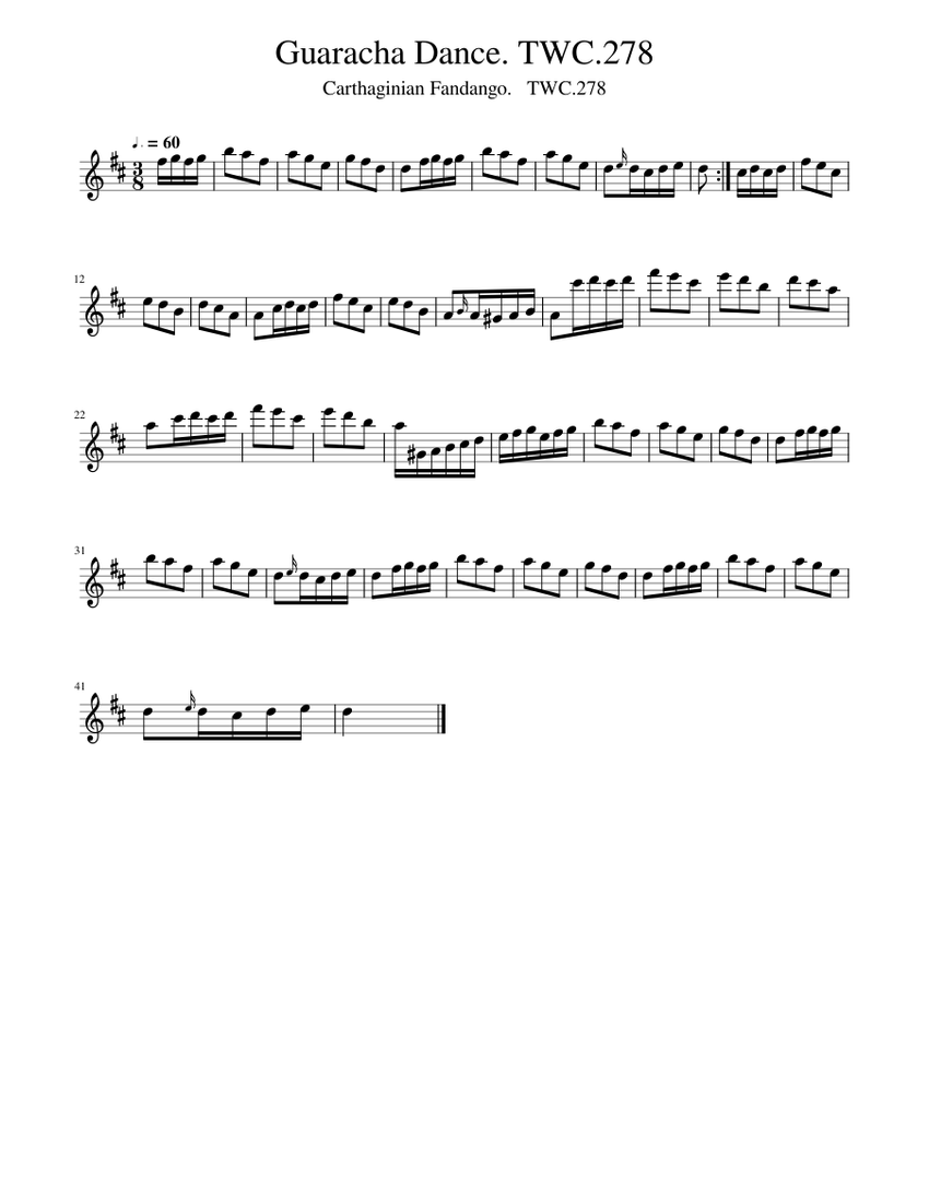 Guaracha Dance. TWC.278 Sheet music for Piano (Solo) Easy | Musescore.com