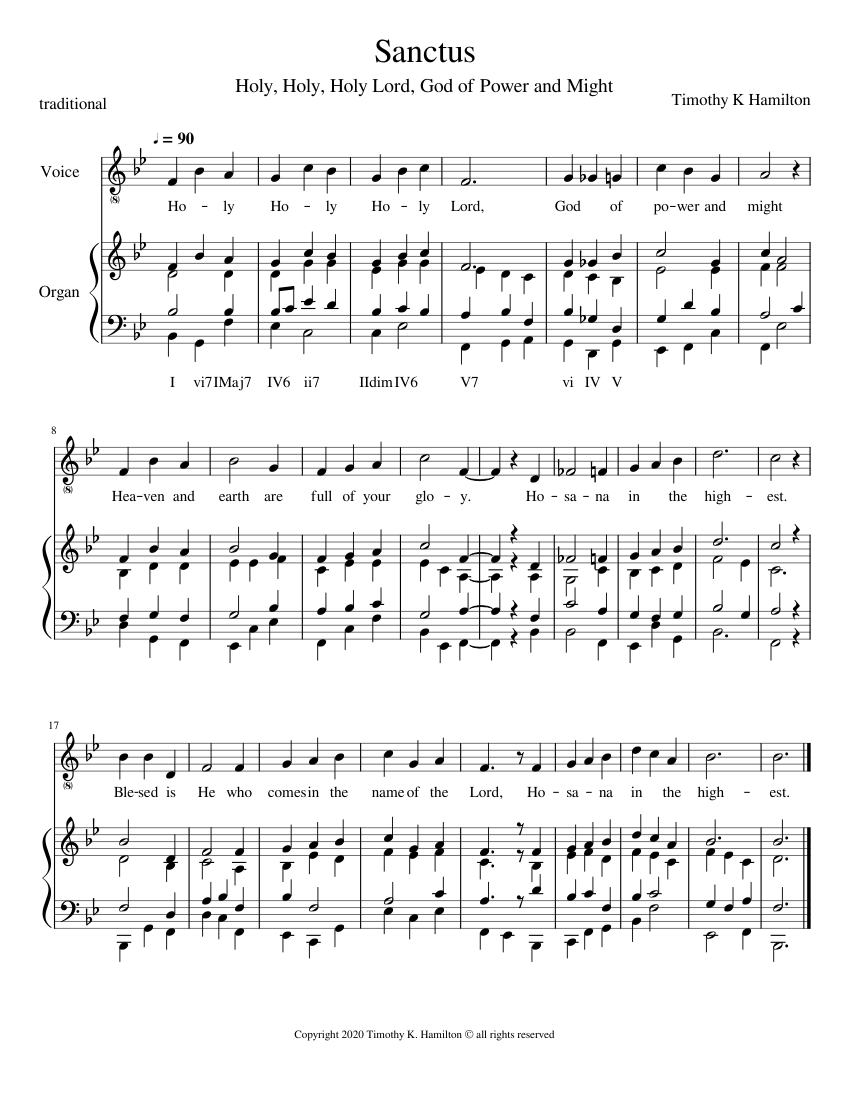 Sanctus Sheet music for Organ, Vocals (Mixed Duet) | Musescore.com