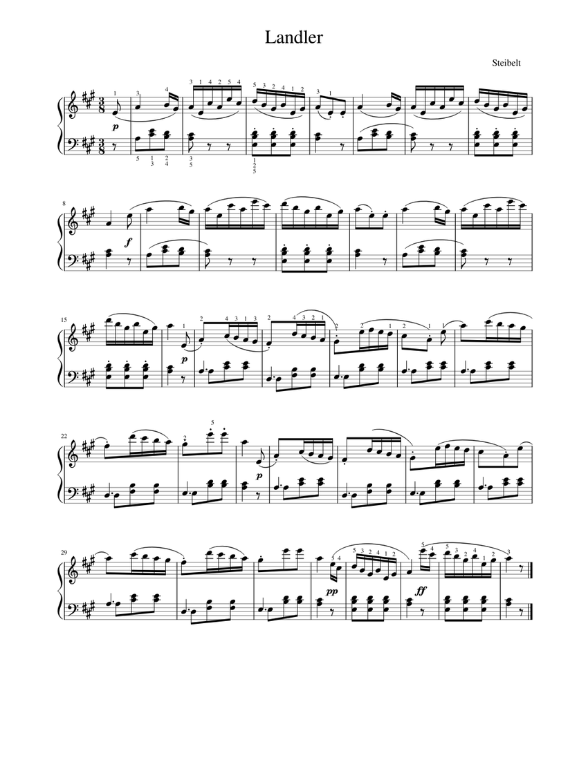 Landler Sheet music for Piano (Solo) Easy | Musescore.com