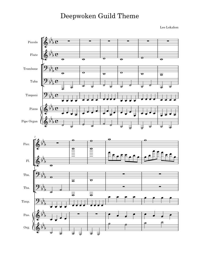Deepwoken Safezone Guild Theme Sheet music for Piano, Trombone, Organ ...