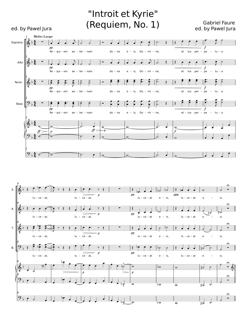 Requiem, Op.48 - Gabriel Fauré Sheet music for Organ, Bass guitar ...
