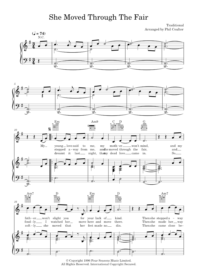She Moved Through The Fair Sheet music for Piano, Vocals by Hayley ...
