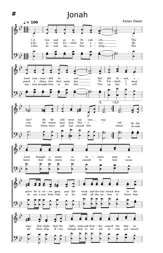 Jonah Sheet music for Female, Male (A Capella) | Musescore.com