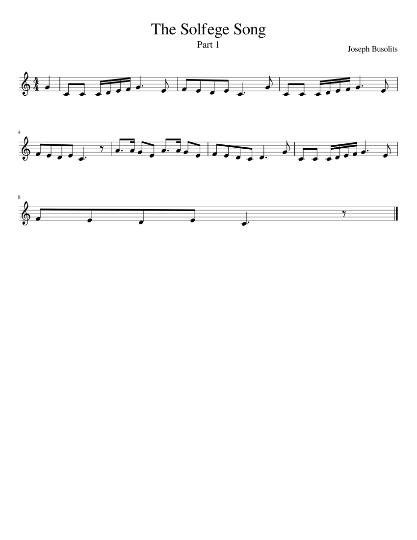 Solfege Song Part 1 Sheet music for Piano (Solo) Easy | Musescore.com