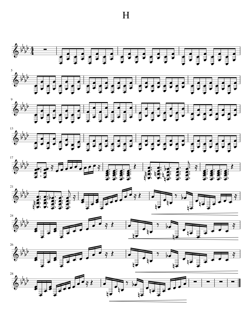 H Sheet music for Marimba (Solo) | Musescore.com