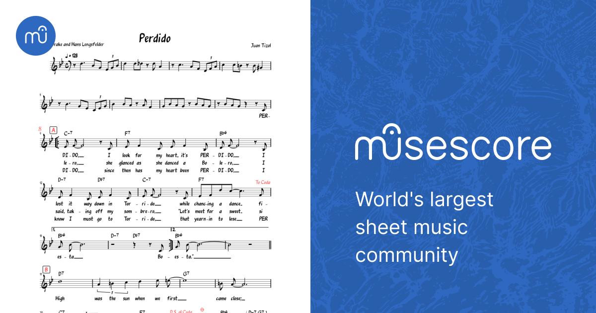 Perdido (Lead sheet with lyrics ) Sheet music for Piano (Solo) Easy ...