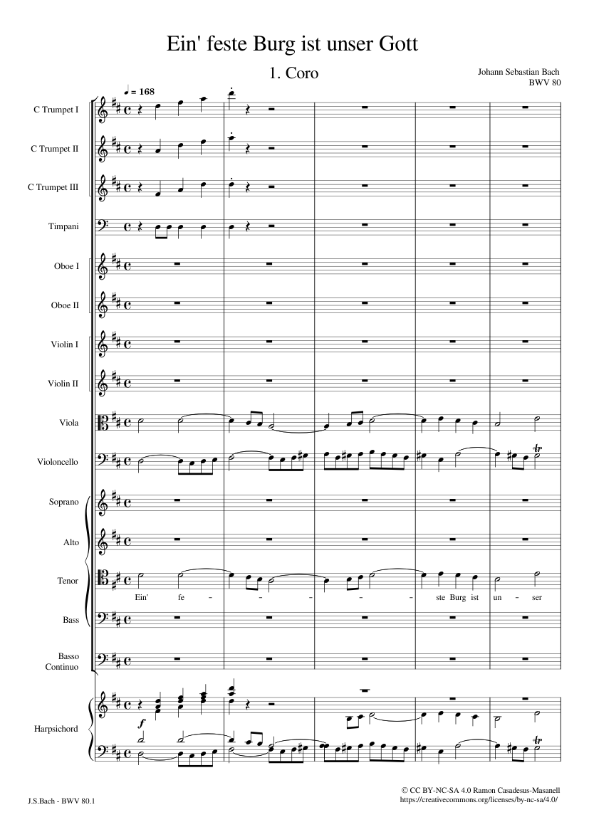 Ein feste Burg ist unser Gott – Martin Luther Ein feste Burg ist unser Gott BWV 80 Mvt. 1 Johann ...