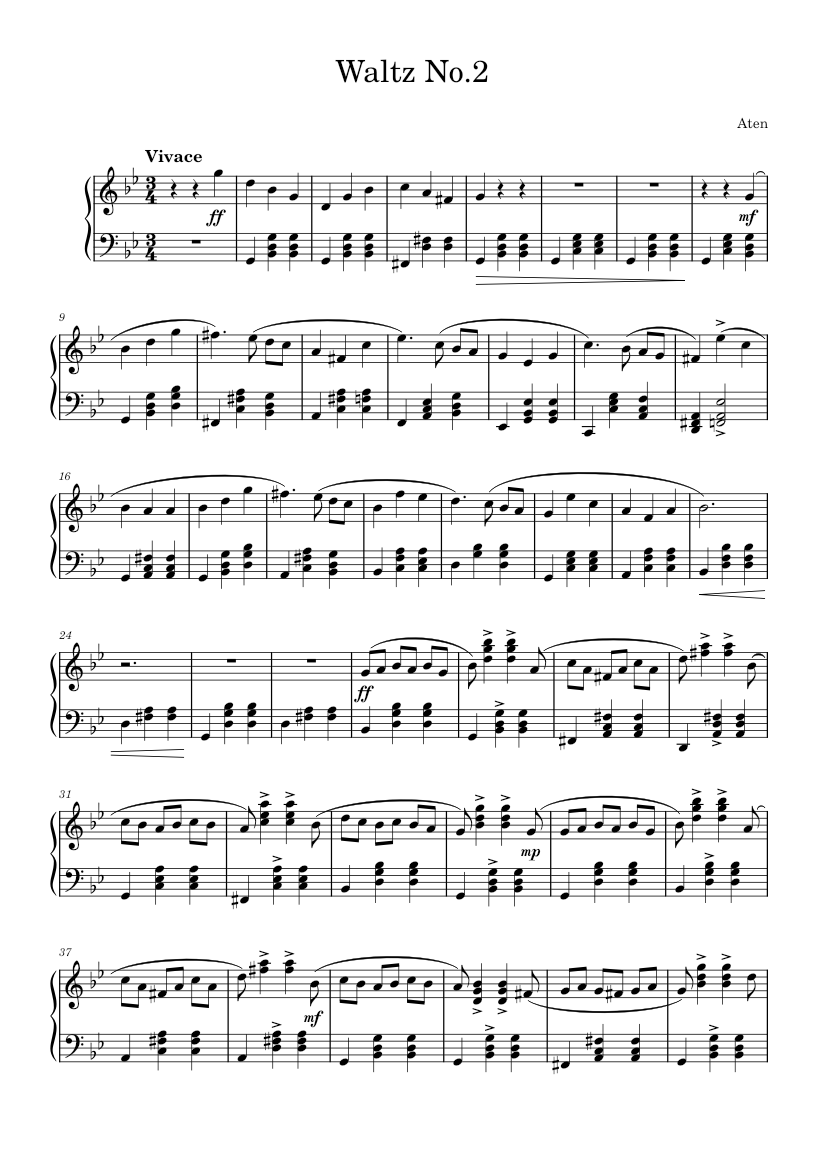Waltz No2 Sheet music for Piano (Solo) | Musescore.com