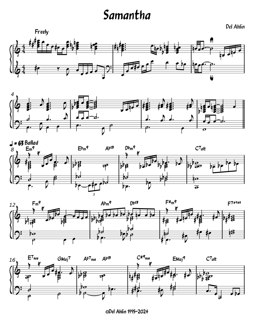 Samantha Sheet music for Piano (Solo) | Musescore.com