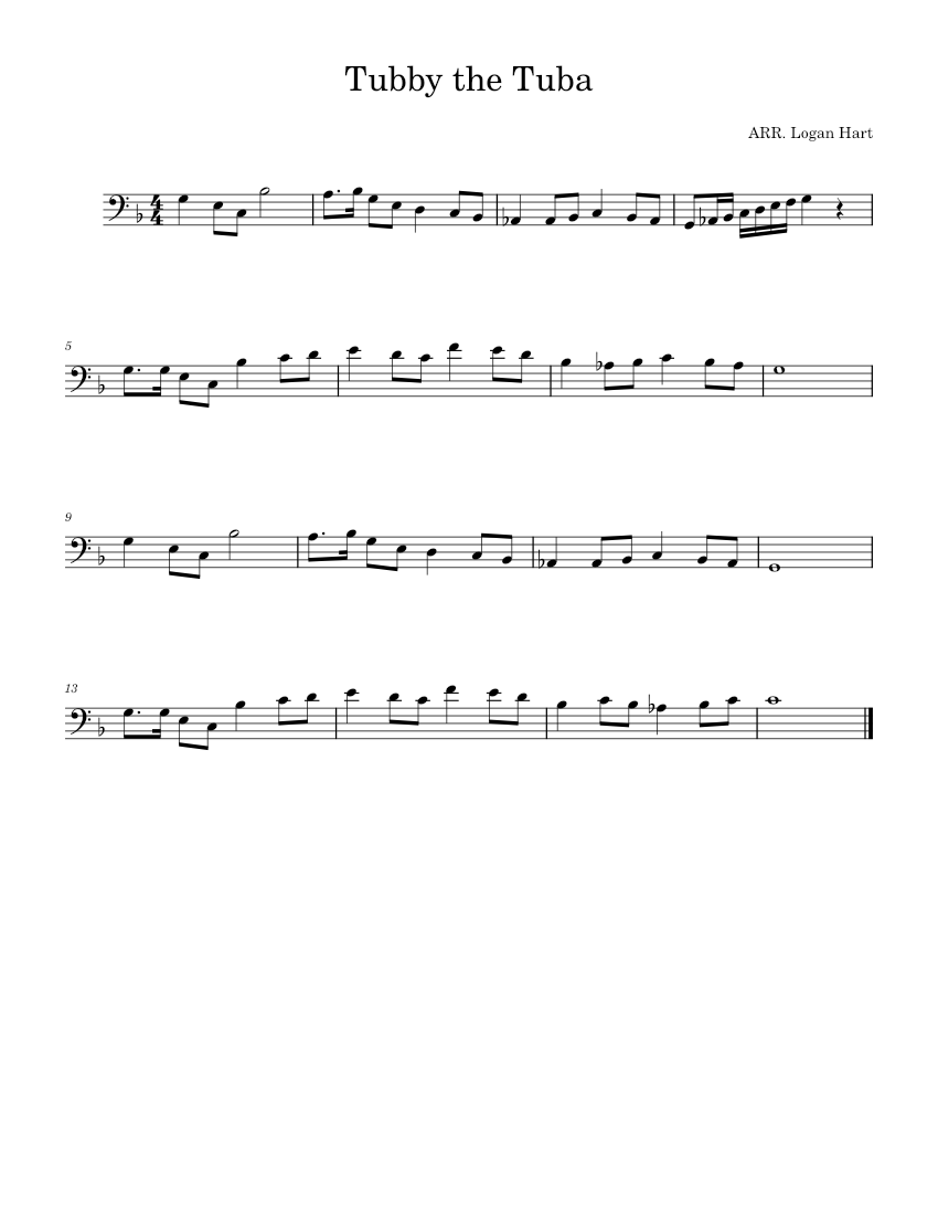 Tubby the Tuba – George Kleinsinger Tubby the Tuba Sheet music for Tuba ...
