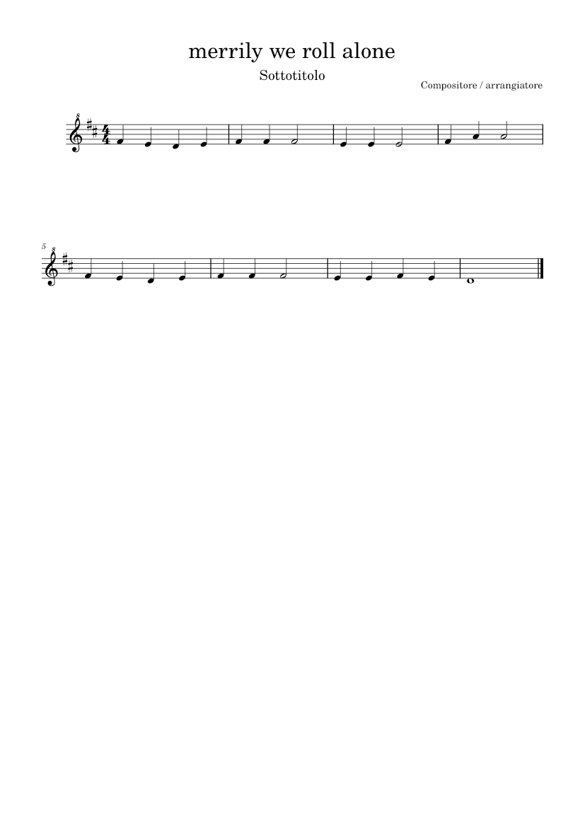 Merrily we roll along Sheet music for Flute (Solo) | Musescore.com