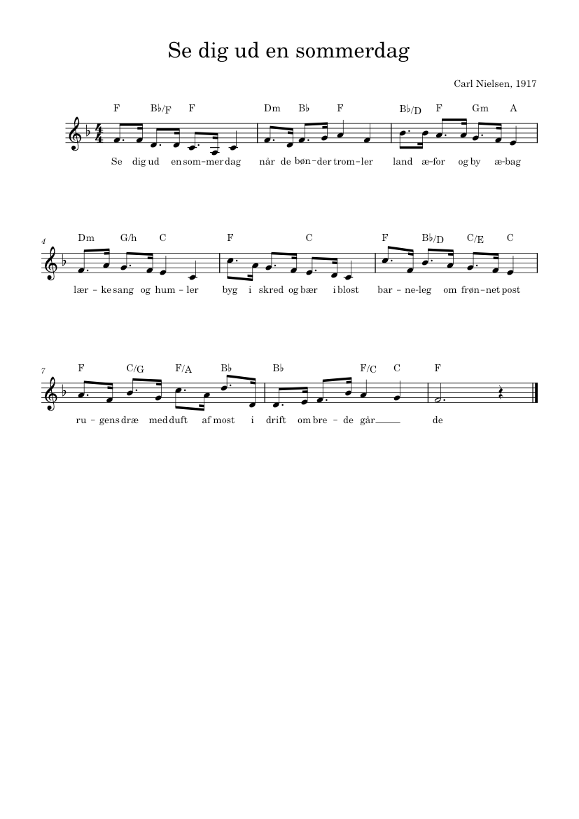 Se dig ud en sommerdag Sheet music for Piano (Solo) | Musescore.com