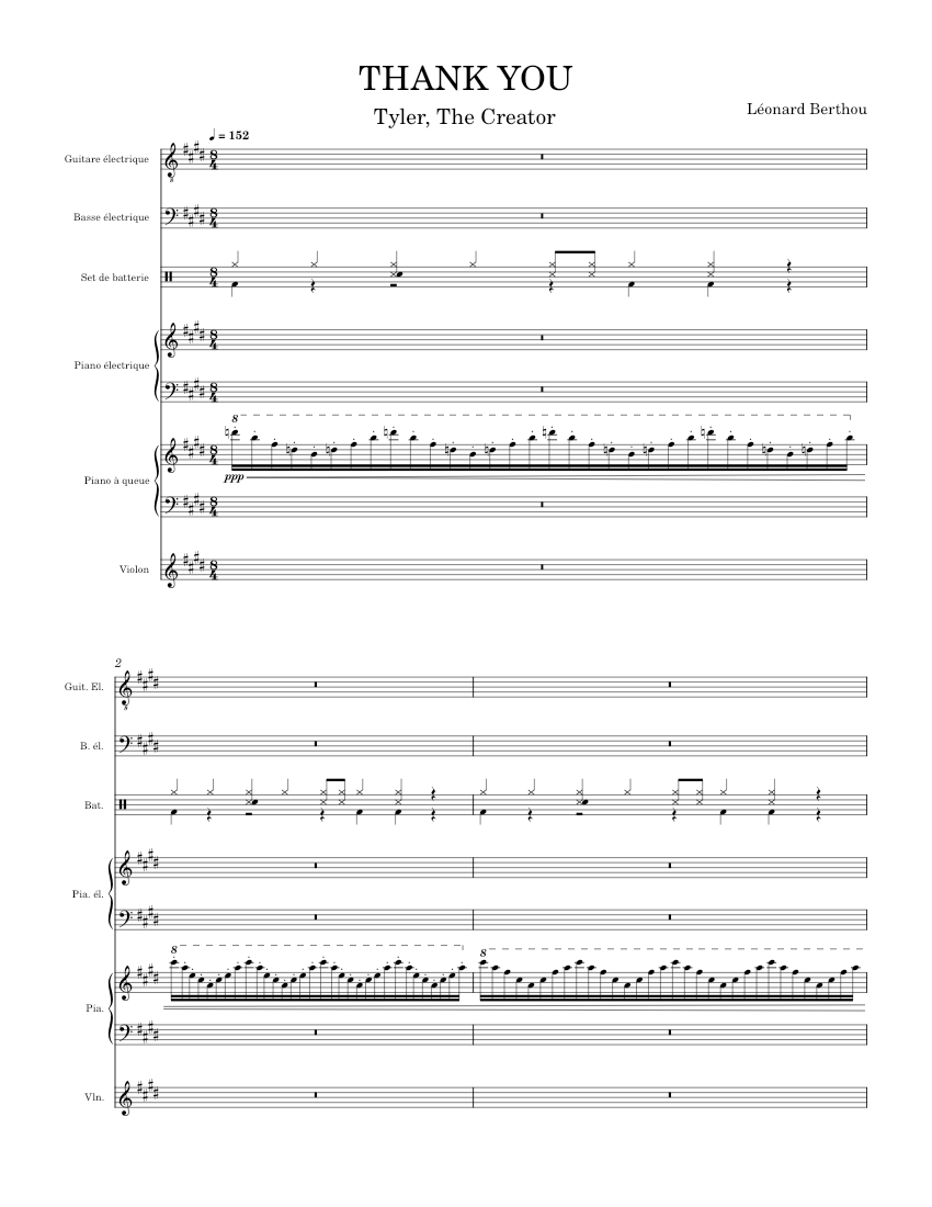 THANK YOU – Tyler, The Creator THANK YOU - Tyler, The Creator Sheet ...