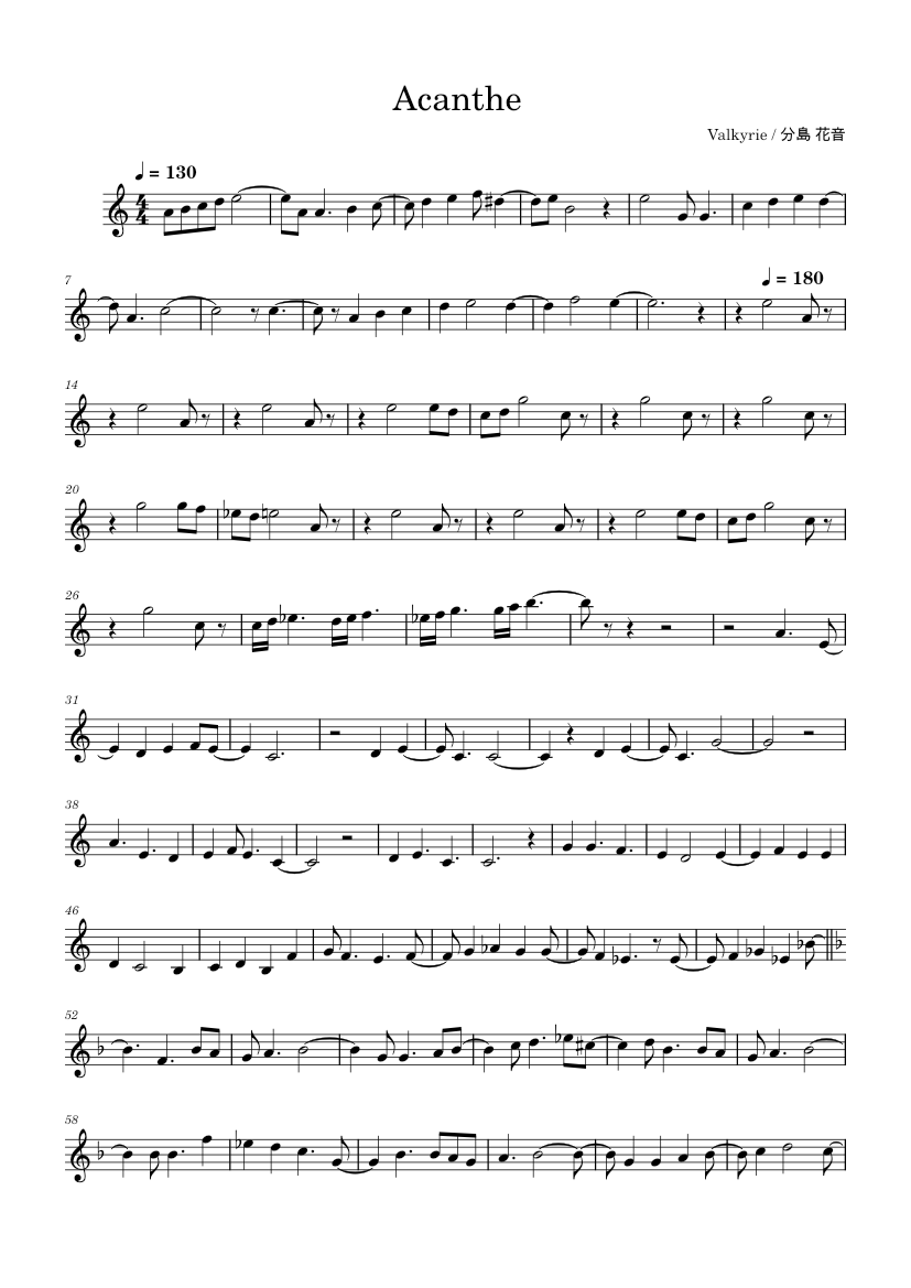 Acanthe – Valkyrie Sheet Music for Violin (Solo) | MuseScore.com