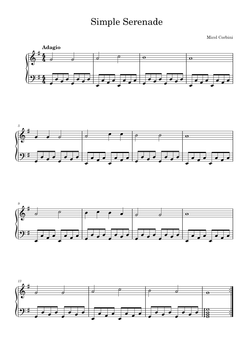 Simple Serenade Sheet music for Piano (Solo) Easy | Musescore.com
