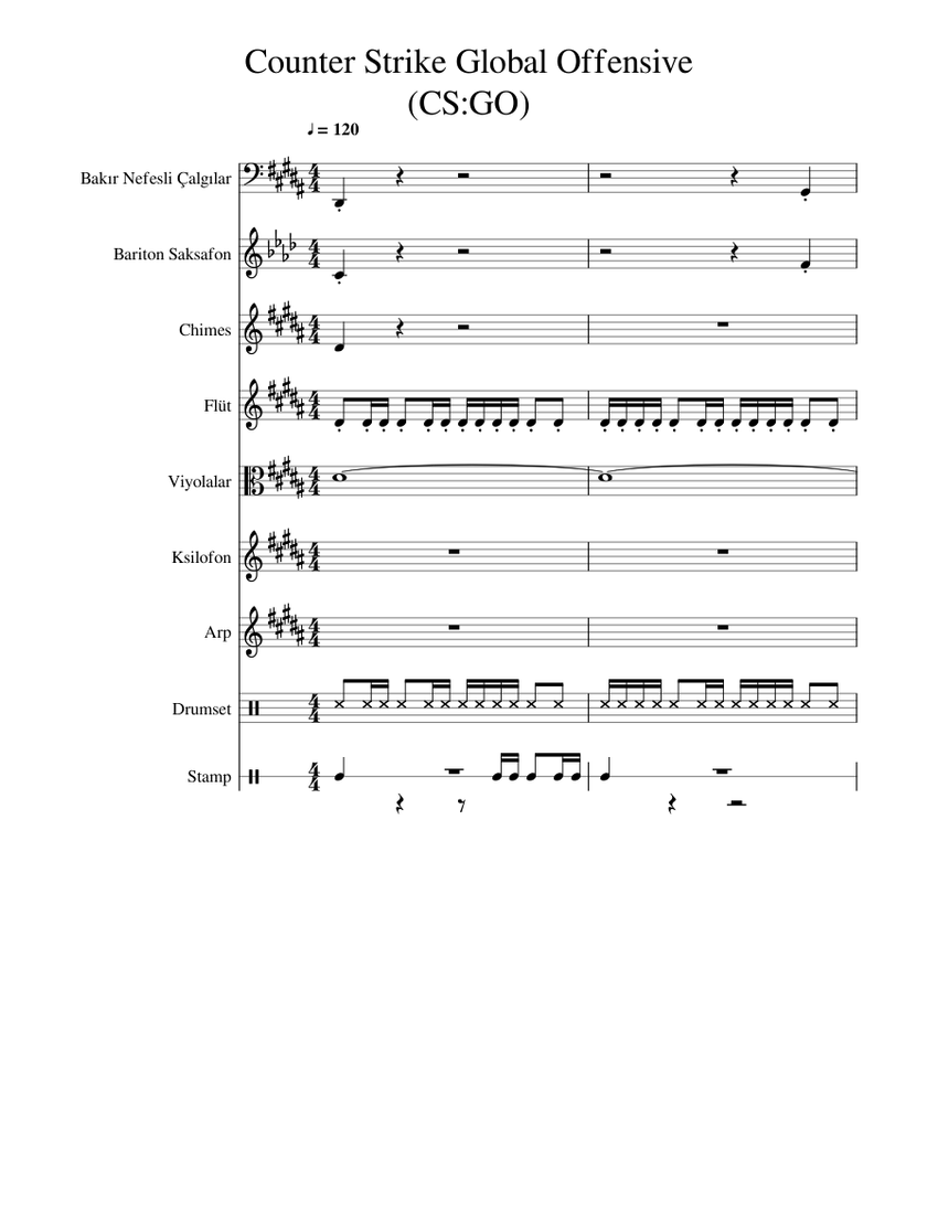 Counter Strike Global Offensive Sheet music for Flute, Saxophone ...