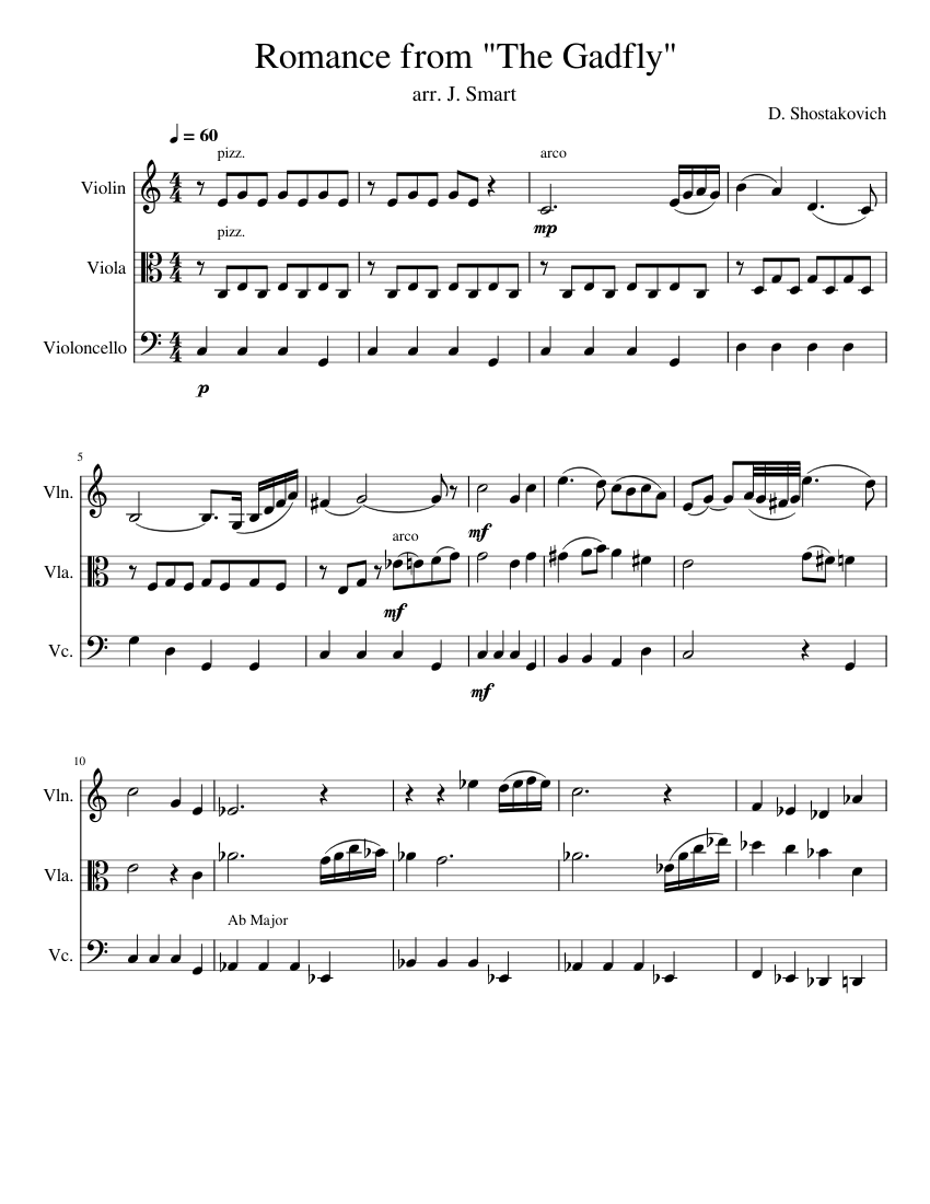 Gadfly Suite, op. 97a: VIII. Romance – Dmitri Shostakovich Romance from ...