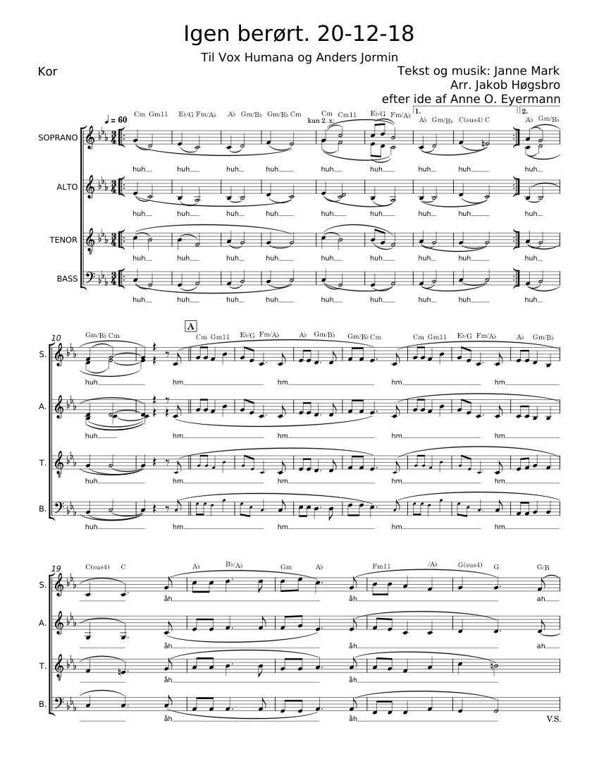 Igen berørt - Janne Mark Sheet music for Vocals (Choral) | Musescore.com