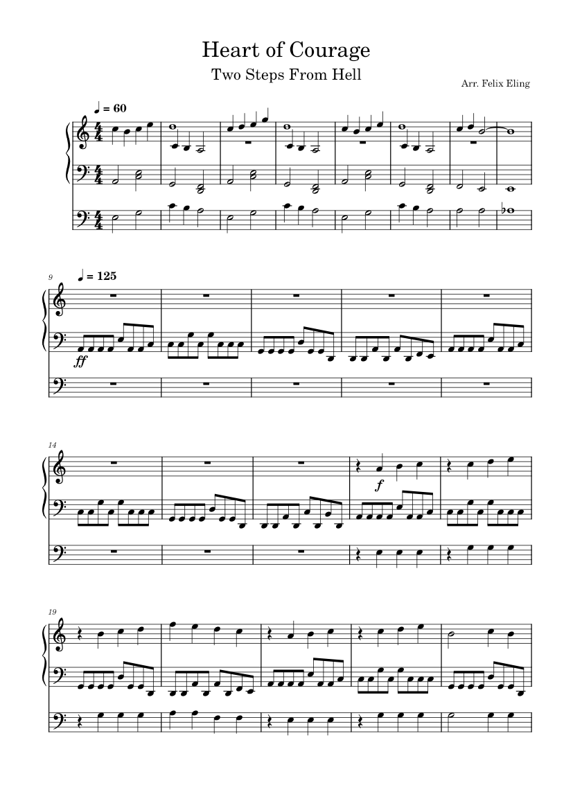 Heart of courage – Two Steps From Hell Piano Sheet music for Piano ...